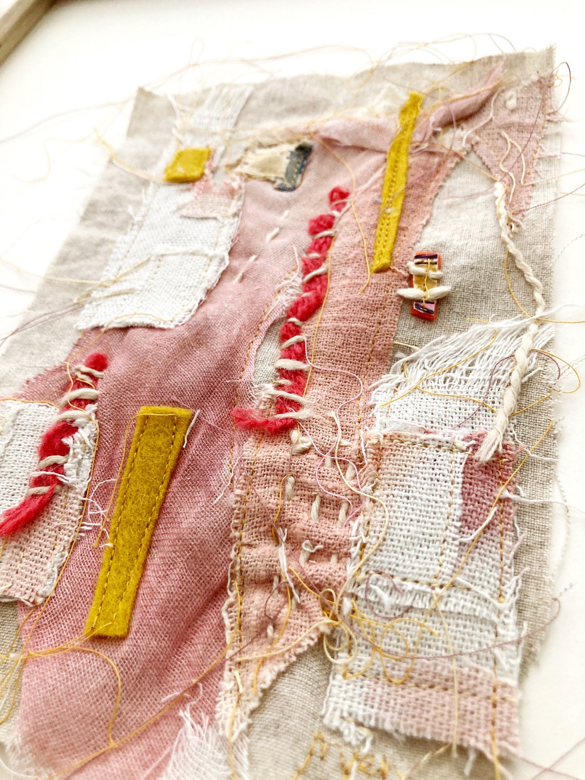 Textile Wall Art ORIGINAL Framed Textile Collage Abstract Art Quilt ...