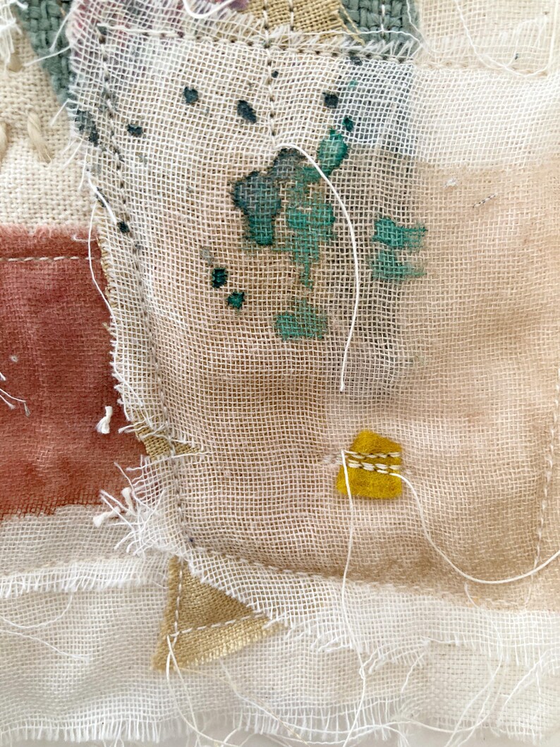 Textile Wall Art Abstract Fabric Artwork FRAMED Modern Mixed Media ...