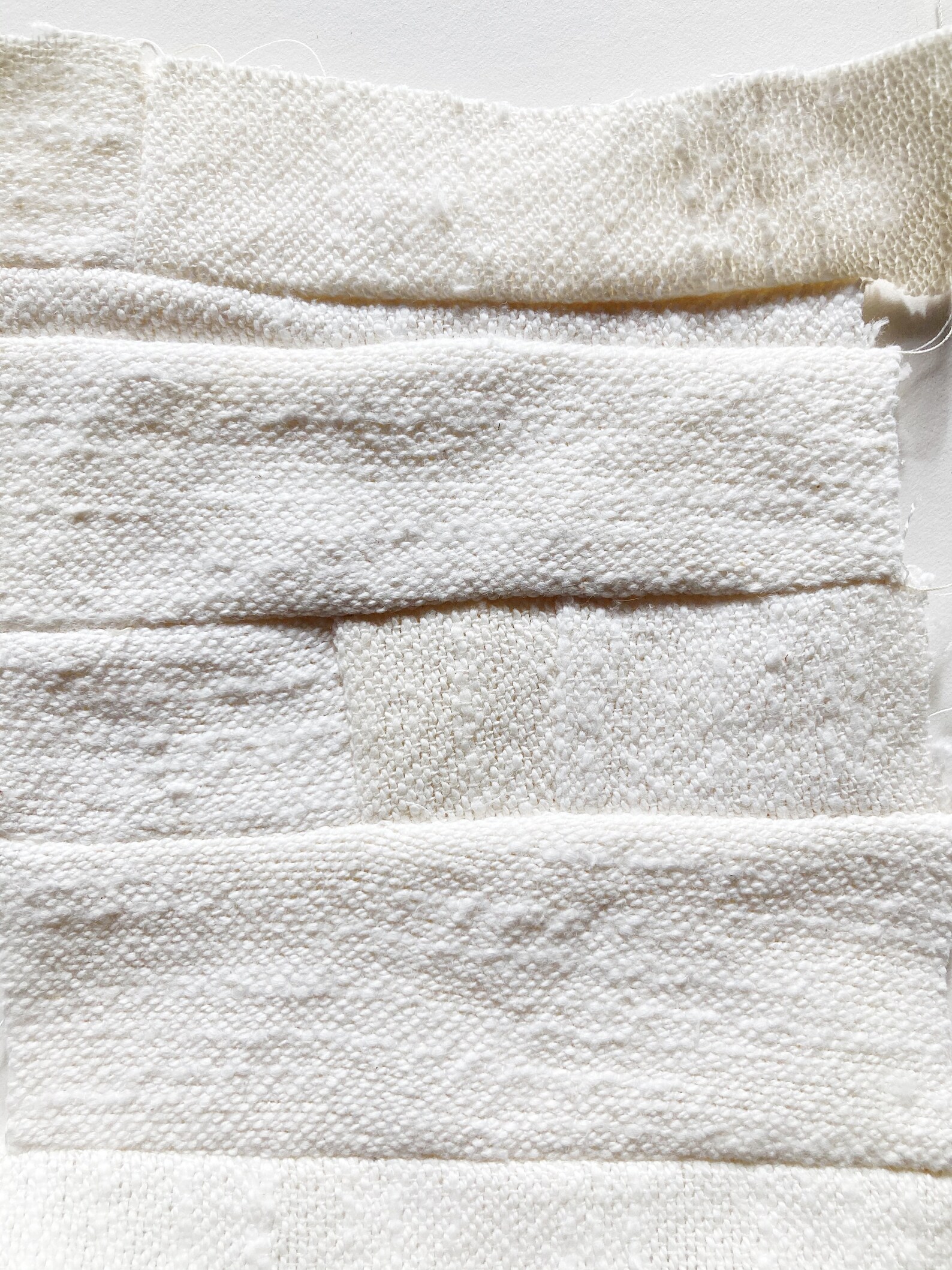 White Abstract Modern Art ORIGINAL Textile Wall Art Minimalist Art Wall ...