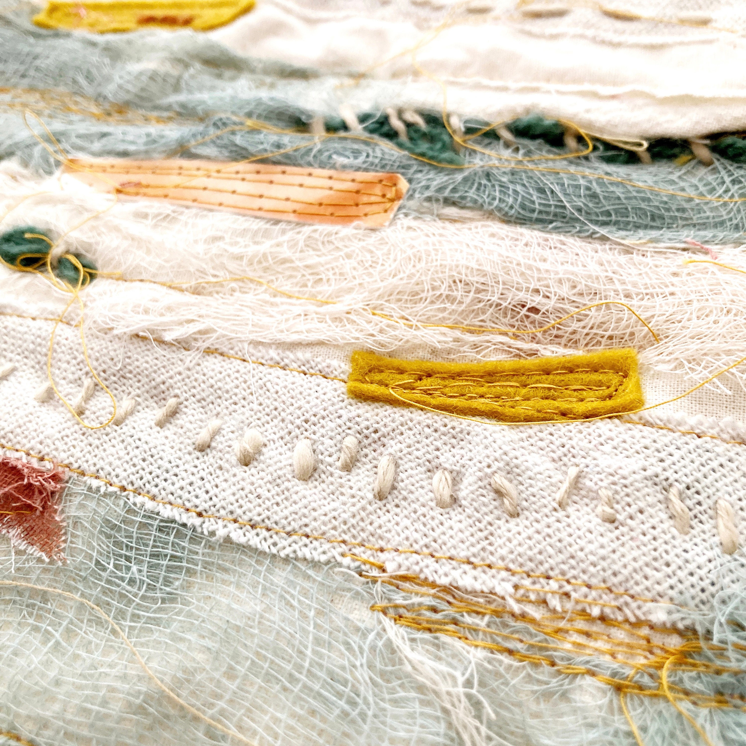 Textile Wall Art ORIGINAL Framed Textile Collage Abstract Art ...