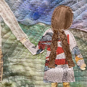 Autumn Walk Textile Wall Art Fabric Collage Quilted Wall Hanging Fabric ...