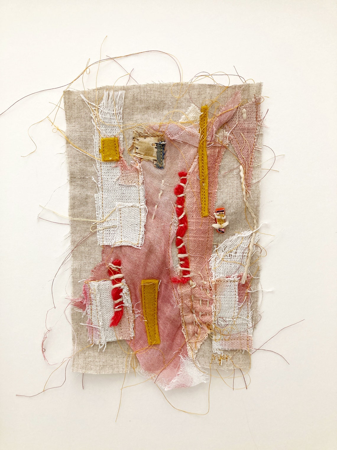 Textile Wall Art ORIGINAL Framed Textile Collage Abstract Art Quilt ...