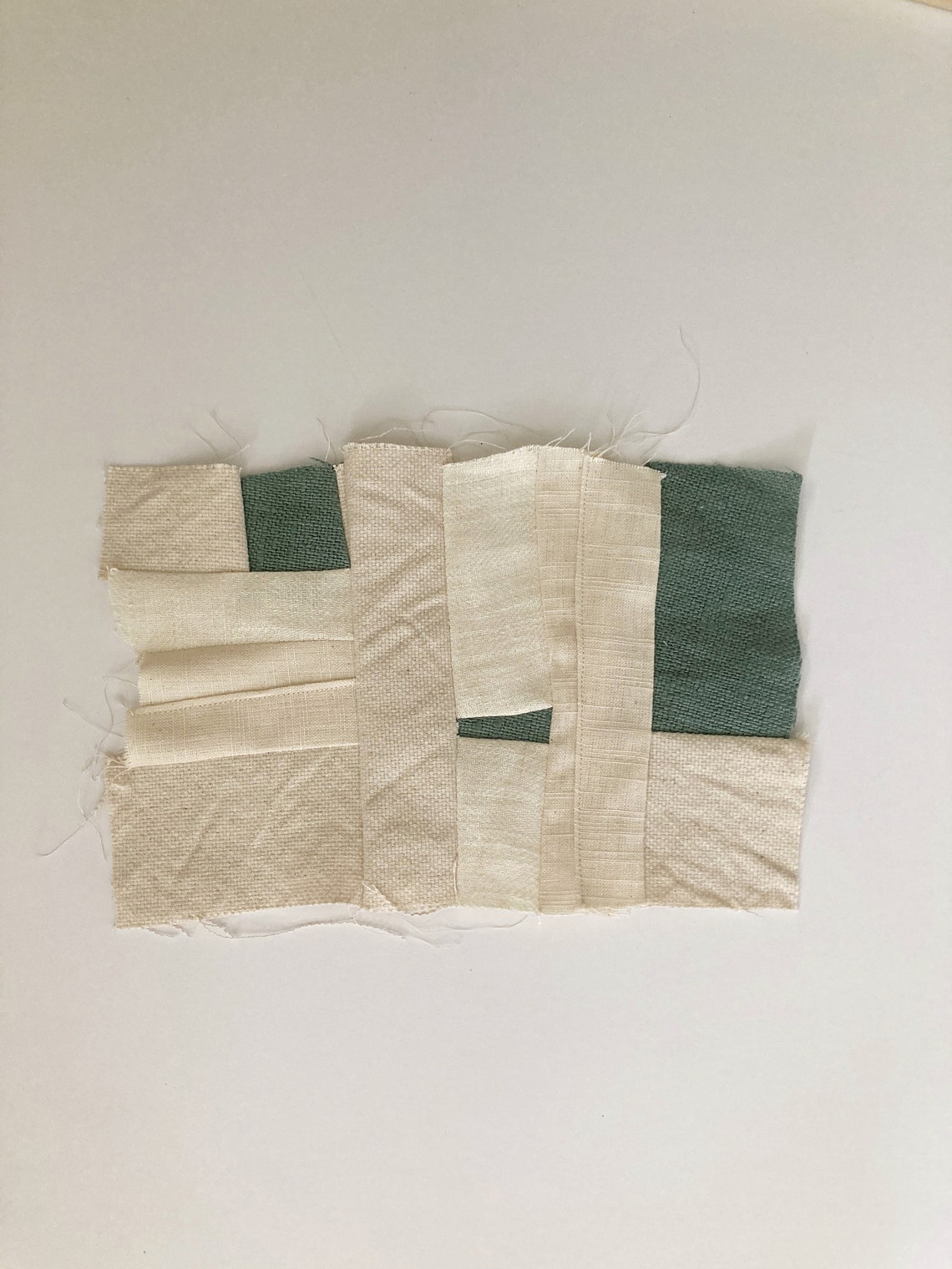 Textile Wall Art Original Art FRAMED Patchwork Linen Minimalist Art Modern Abstract Art Fabric ...