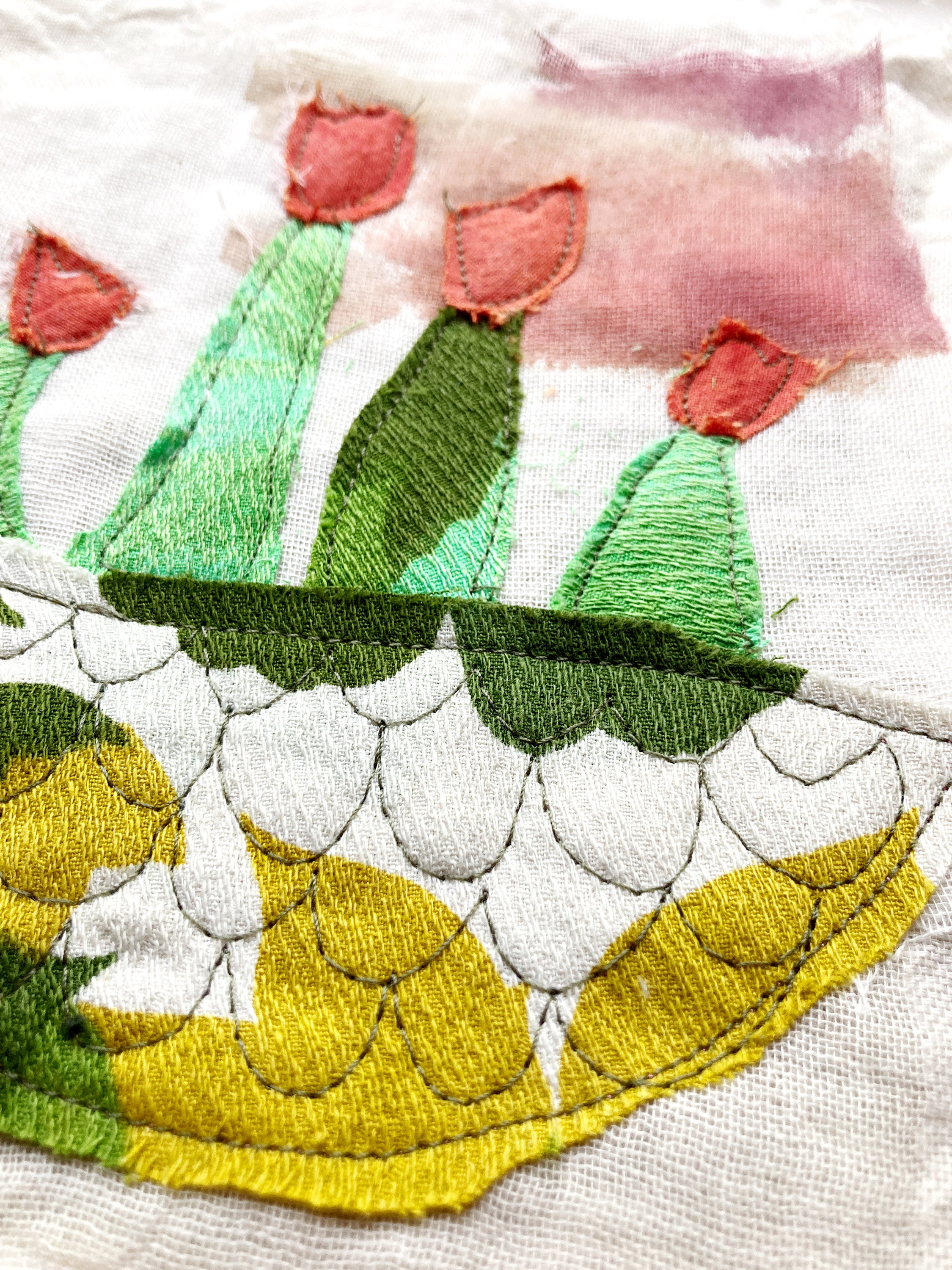 Textile Wall Art Abstract Flower Colorful Painting FRAMED 8 X10 Textile ...