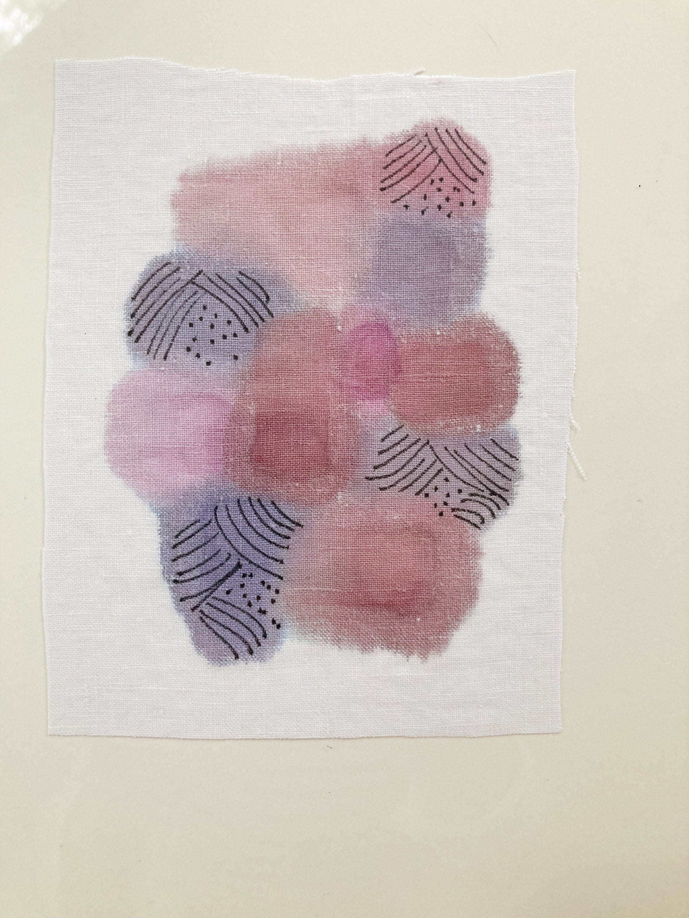 Fabric Artwork Painted Cloth Abstract Textile Wall Art Modern Linen ...