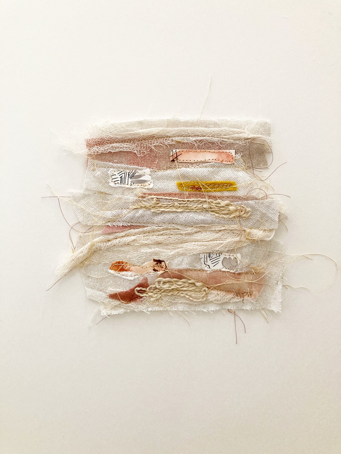 Textile Wall Art ORIGINAL Framed Textile Collage Abstract Art ...