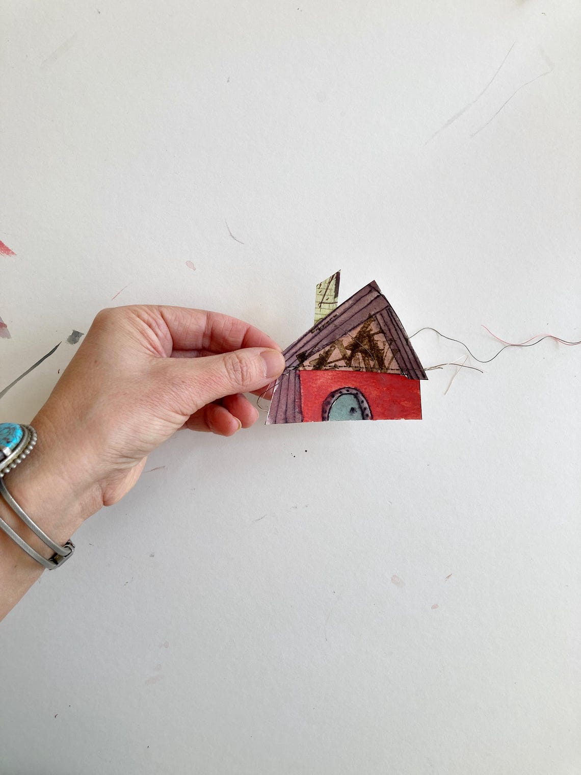 Mini Art Cottage Original UNFRAMED Whimsical Folk Art Mixed Media ...