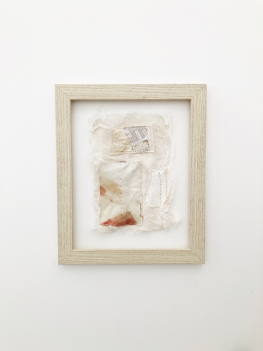 Textile Wall Art Collage ORIGINAL FRAMED Fabric Wall Art Handmade ...