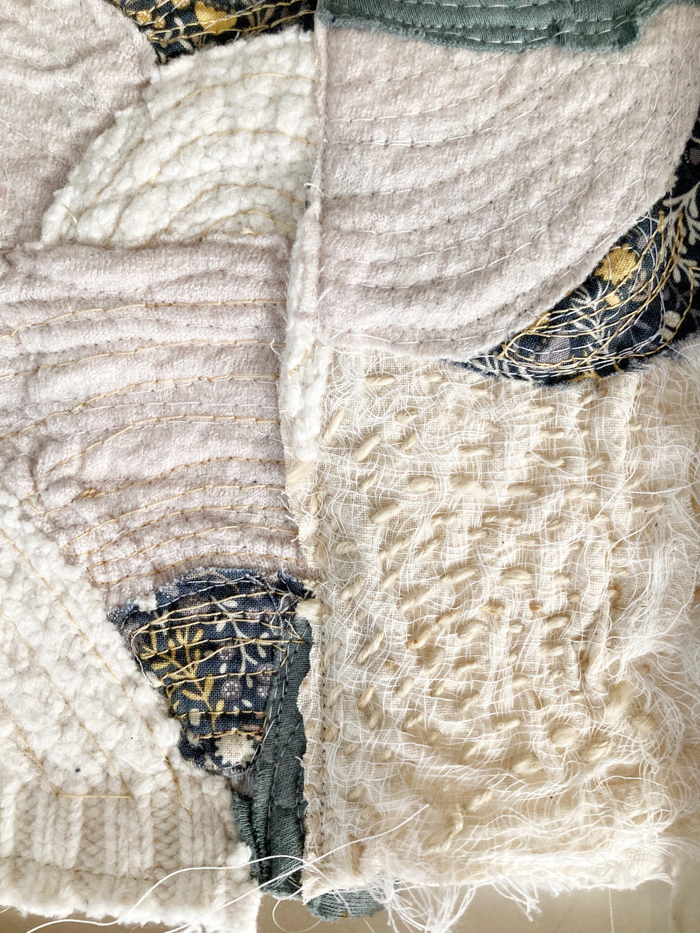 Fabric Artwork Textile Wall Art Collage FRAMED Patchwork Original ...