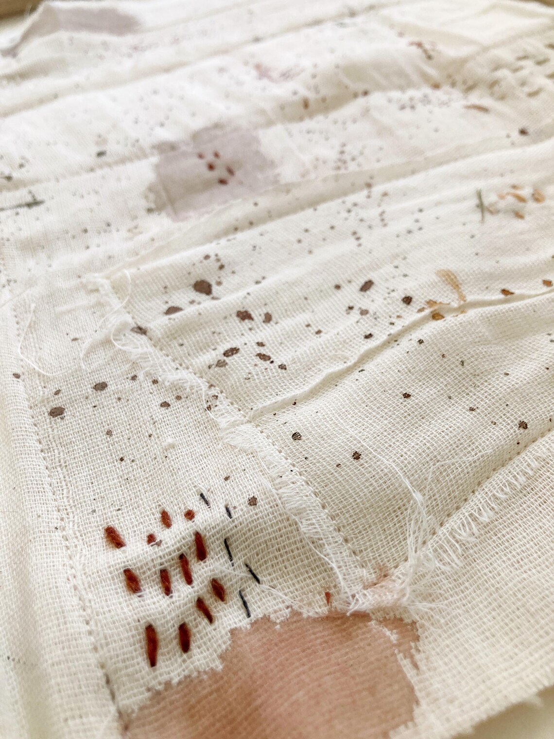 Textile Wall Art ORIGINAL Abstract Painting Framed Textile Collage Art ...