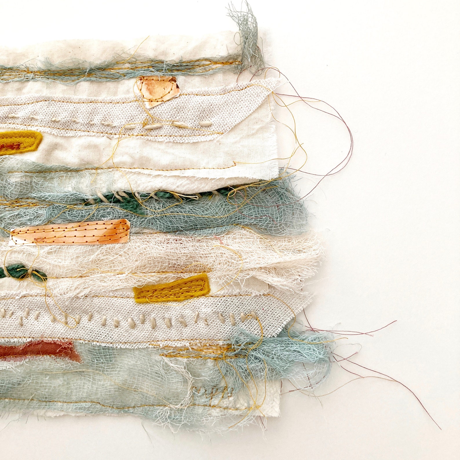 Textile Wall Art ORIGINAL Framed Textile Collage Abstract Art ...