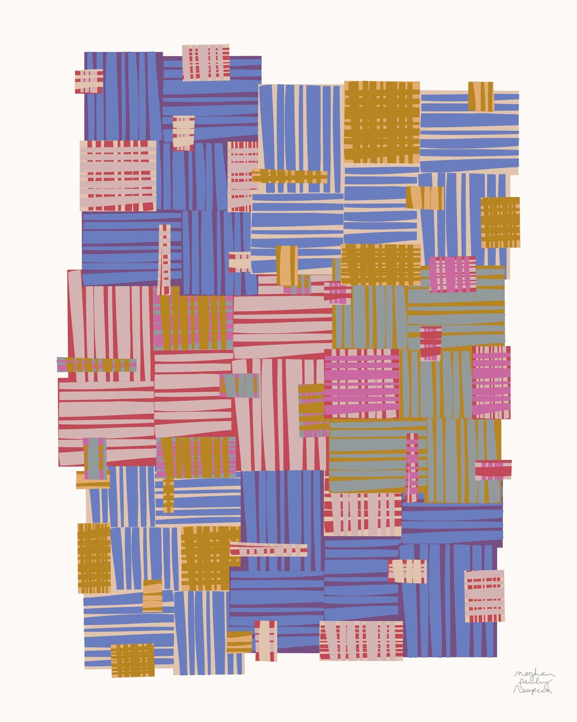 Bold Abstract Art Colorful Wall PRINT Woven Lines Geometric Modern Art ...