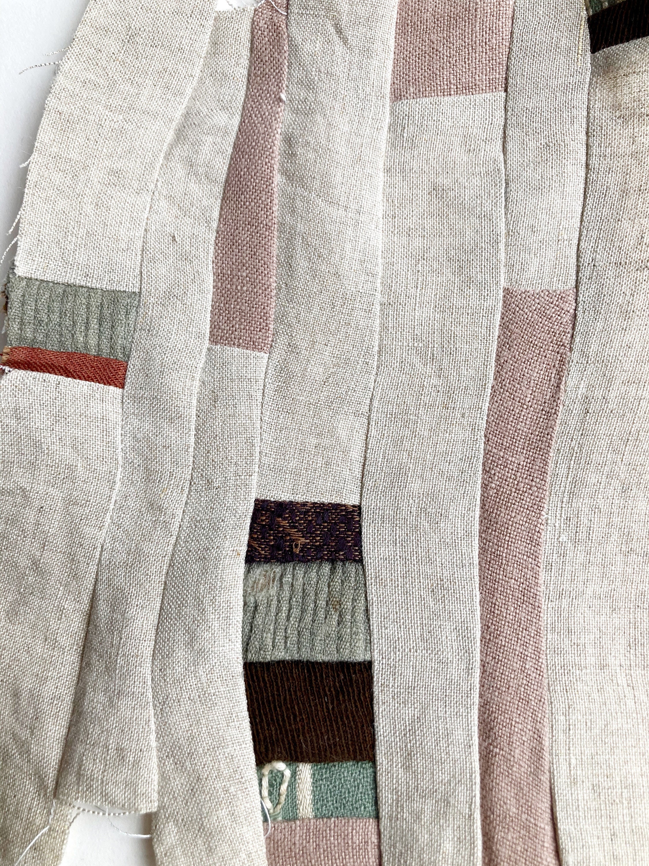 Textile Wall Art FRAMED Wall Art, Original Art, Fabric Wall Art, Neutral Wall Art, White Beige ...