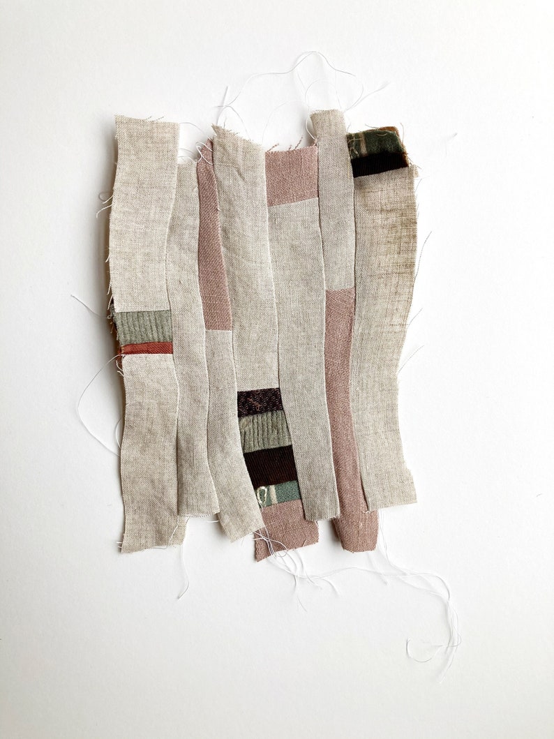 Textile Wall Art FRAMED Wall Art, Original Art, Fabric Wall Art, Neutral Wall Art, White Beige ...