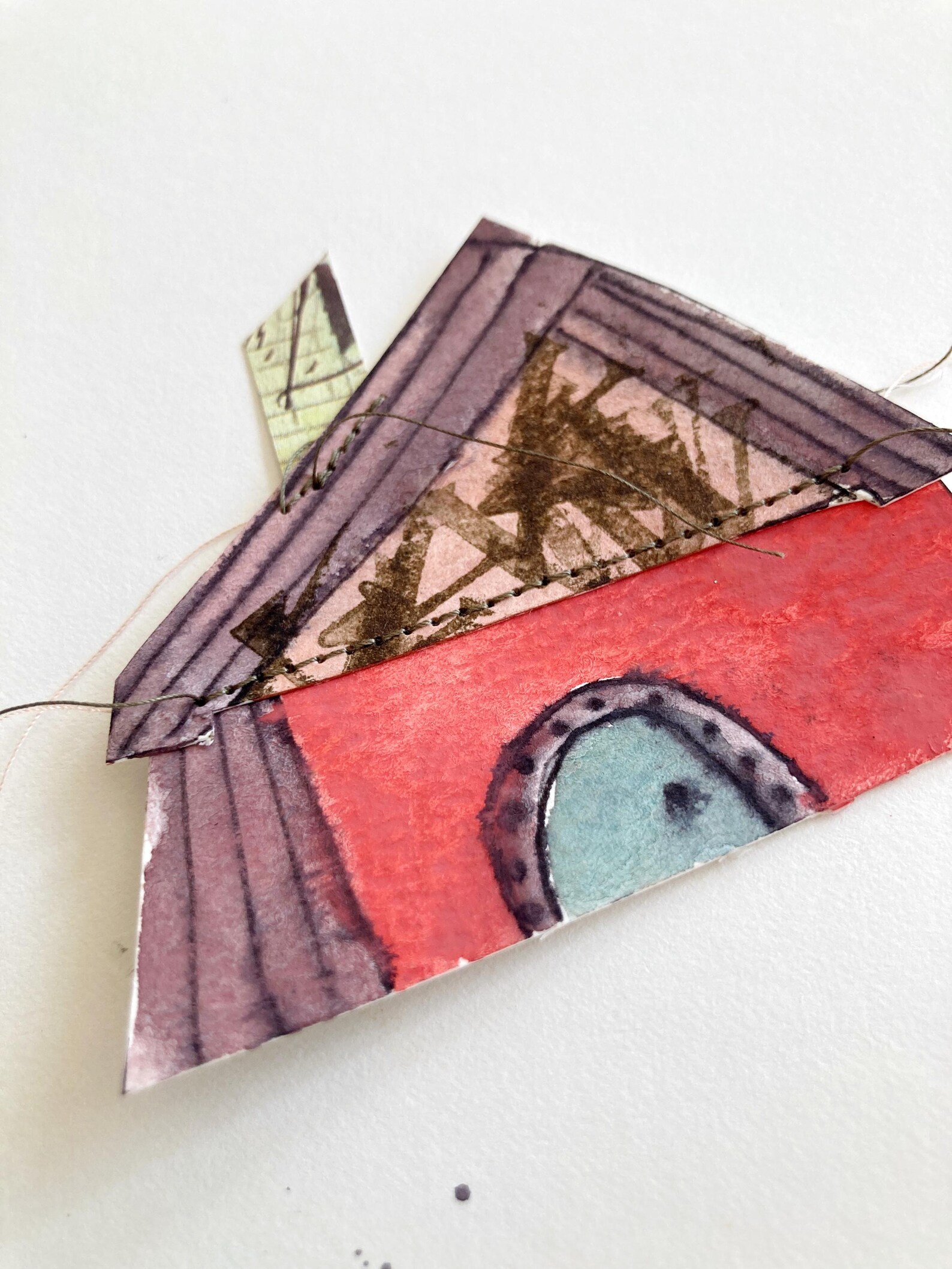 Mini Art Cottage Original UNFRAMED Whimsical Folk Art Mixed Media ...