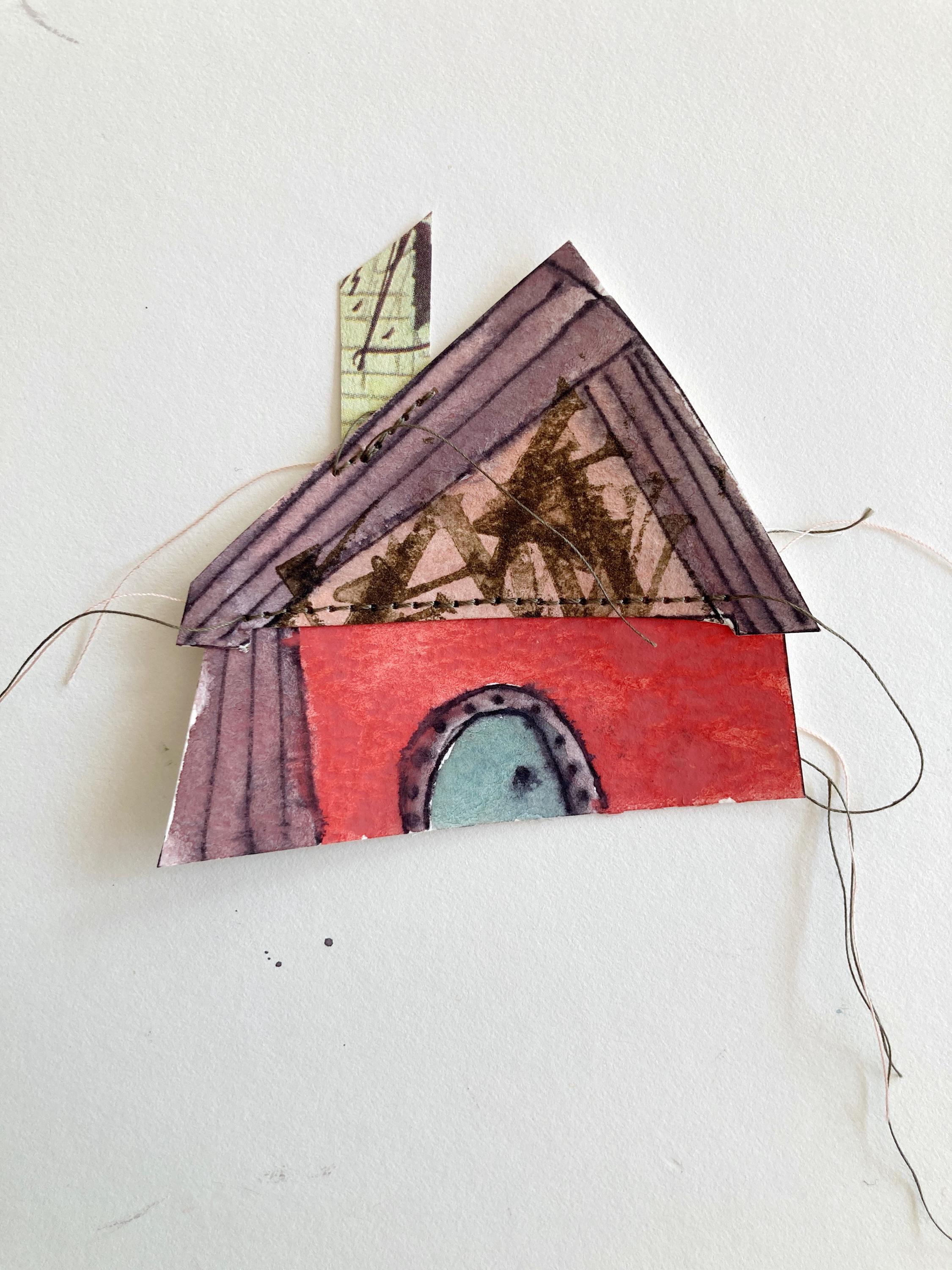 Mini Art Cottage Original UNFRAMED Whimsical Folk Art Mixed Media ...