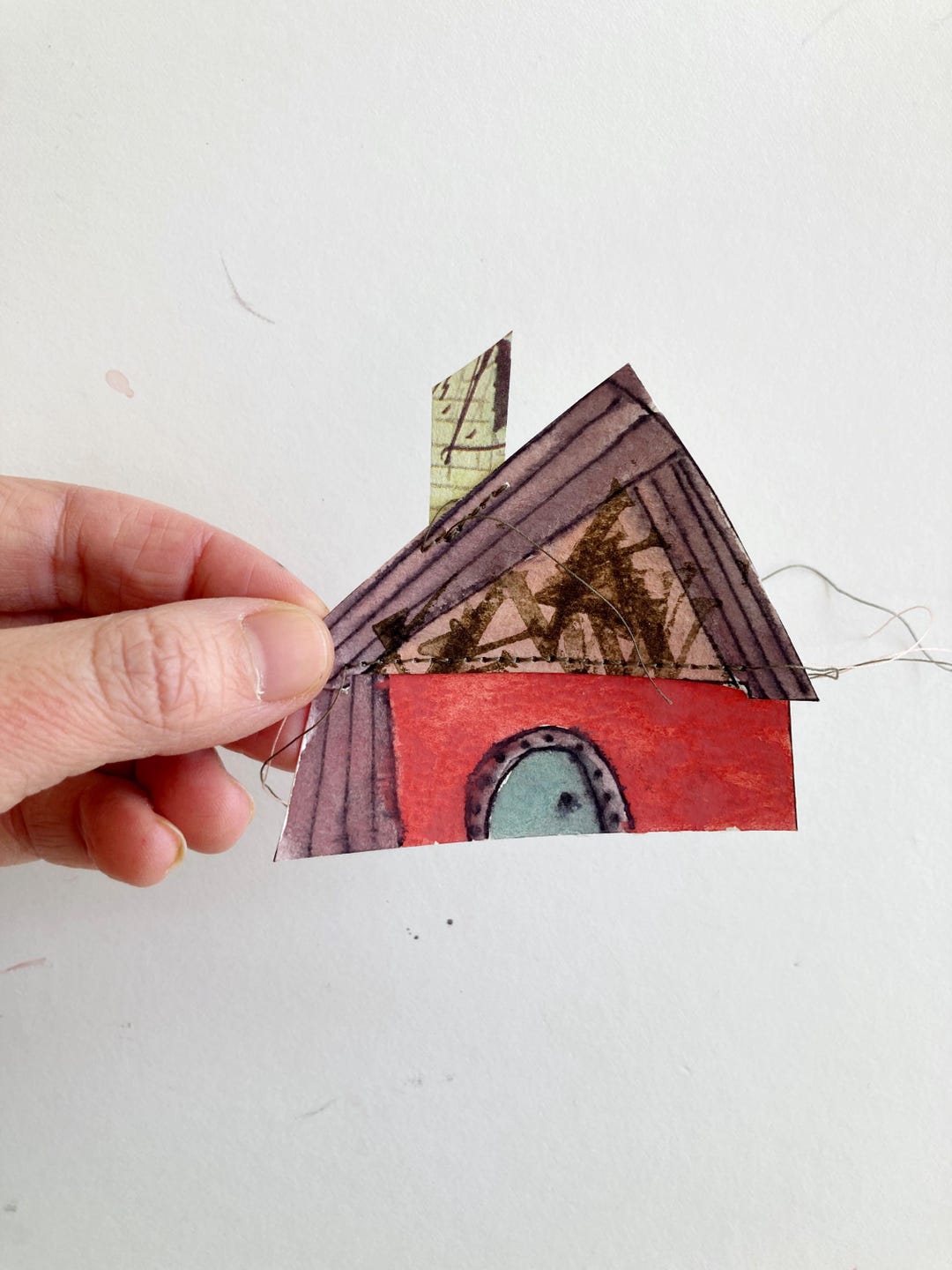 Mini Art Cottage Original UNFRAMED Whimsical Folk Art Mixed Media ...