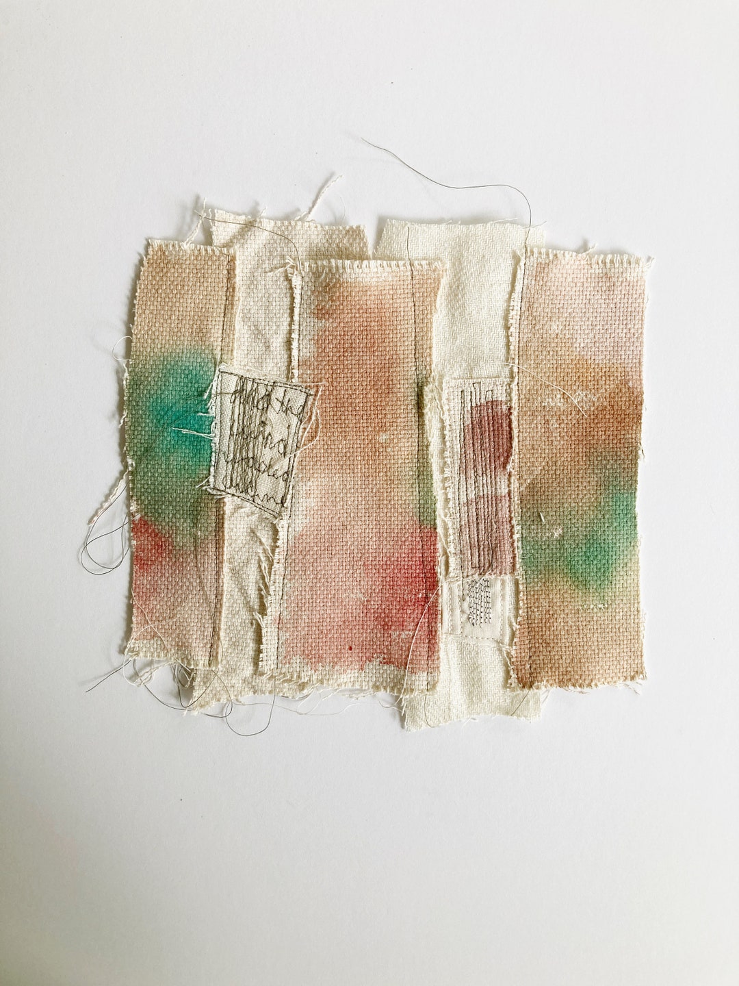 Textile Wall Art Organic Abstract Fabric Collage Painting Original Art ...