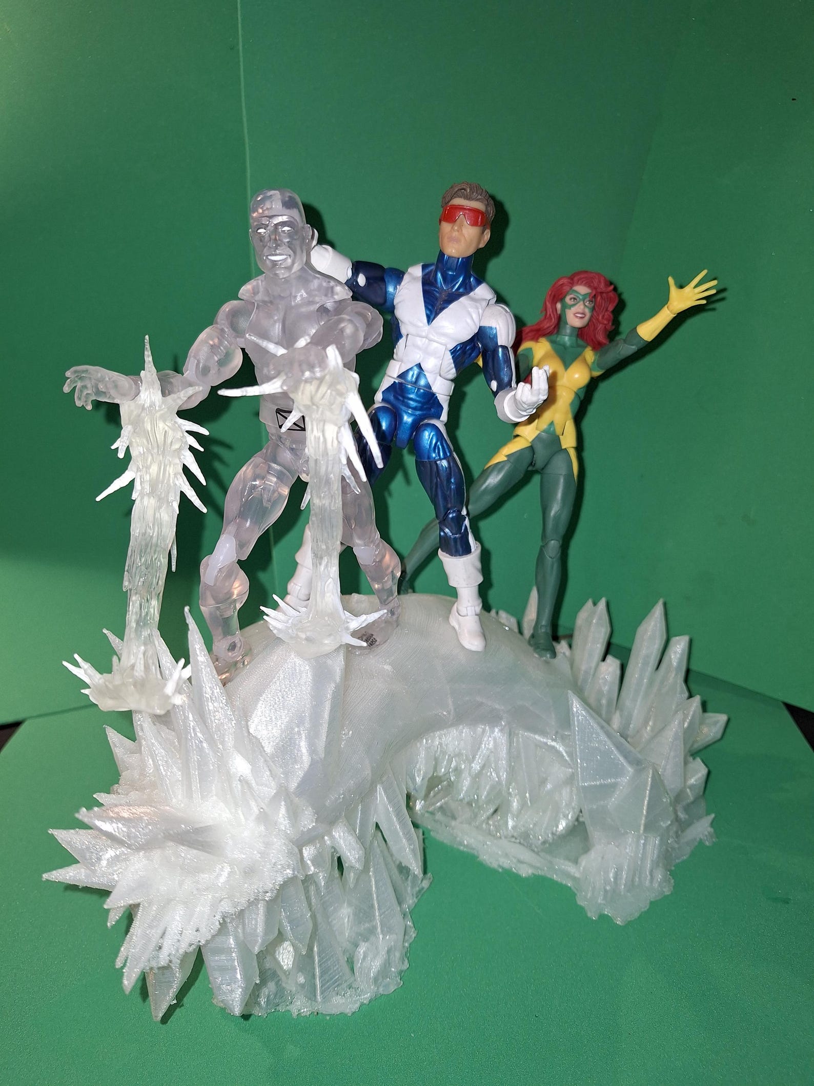 3D Printed Marvel Legends Iceman Ice Slide Effects Diorama Xmen Xfactor ...