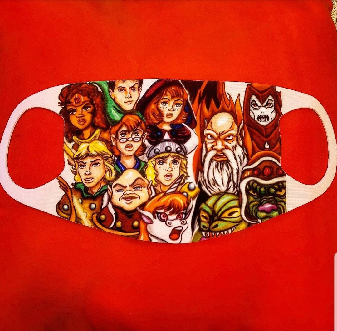 DUNGEONS and DRAGONS CARTOON Comics Original Fan Art Neoprene Face Mask ...