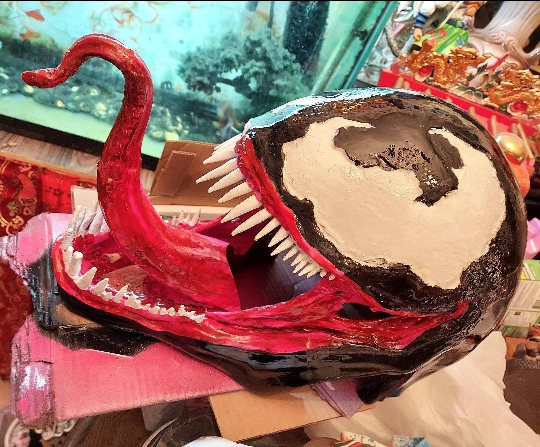 VENOM SPIDERMAN MARVEL Comics Avengers Cosplay Helmet 3d Printed and ...