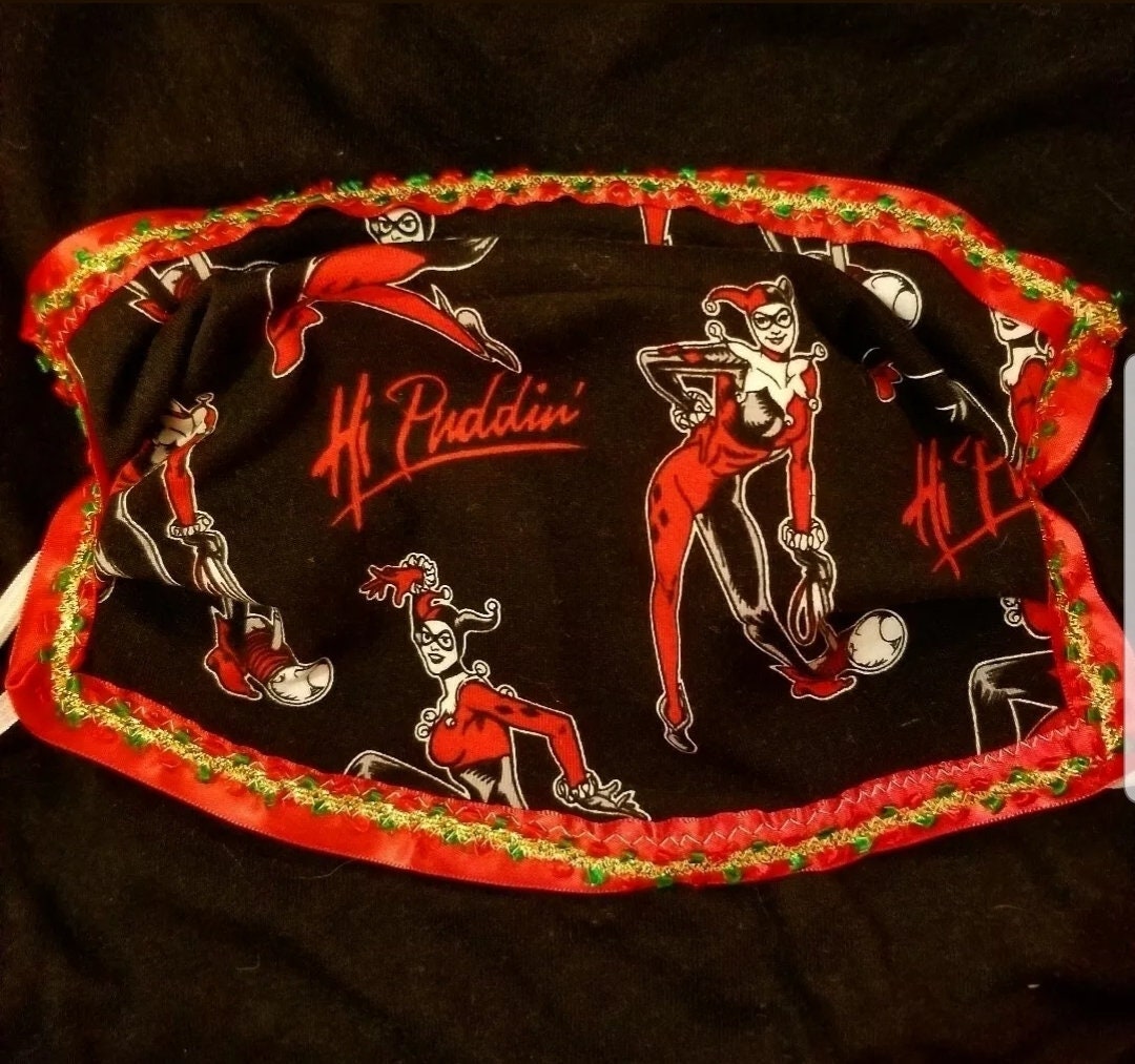 DC Comics HARLEY QUINN "hi Puddin" Double Cotton Face Mask Washable ...