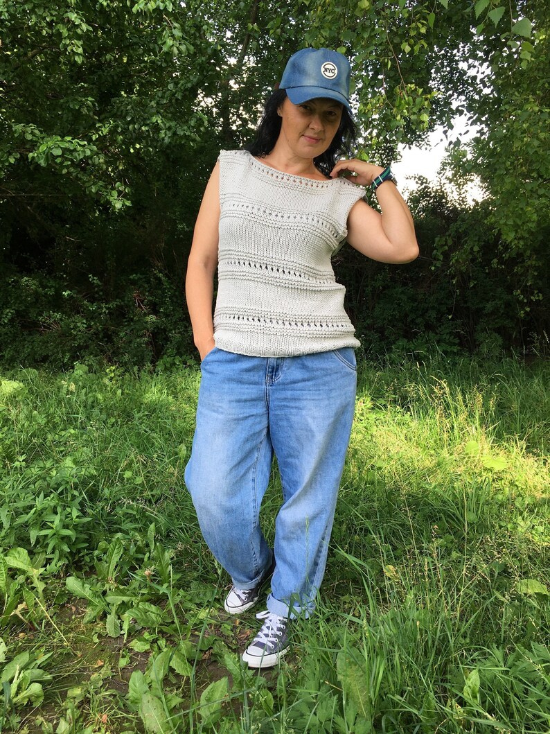 Tank Top Knitting Pattern Easy Sleeveless Knit Top Pattern - Etsy