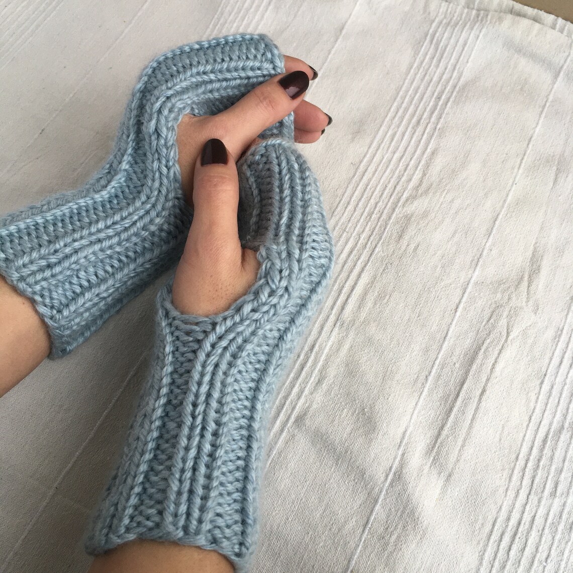 Knitting Pattern for Beginner Fingerless Mittens Knit - Etsy