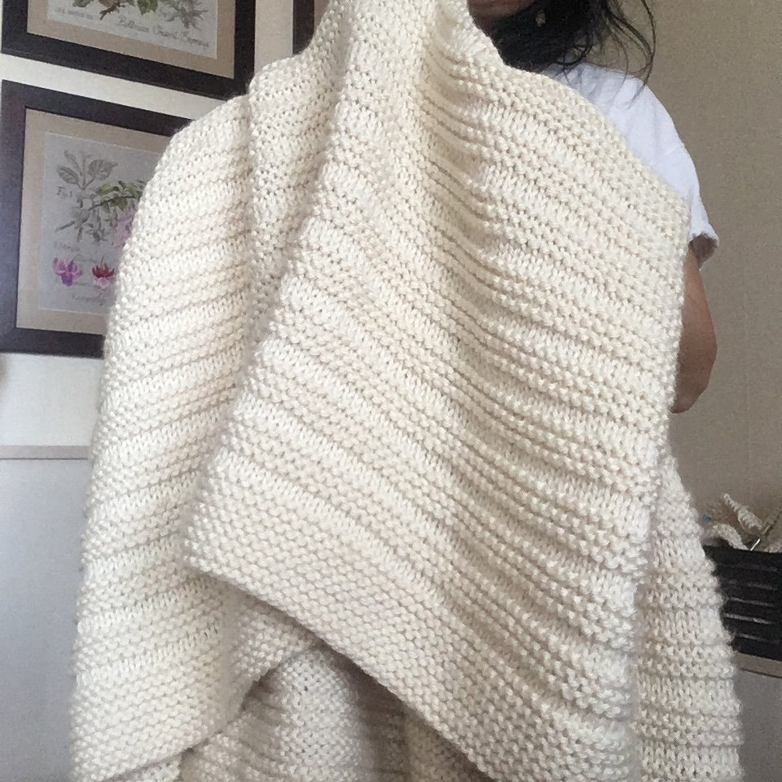 Blanket Knitting Pattern for Many Sizes . Easy Throw Blanket Pattern ...