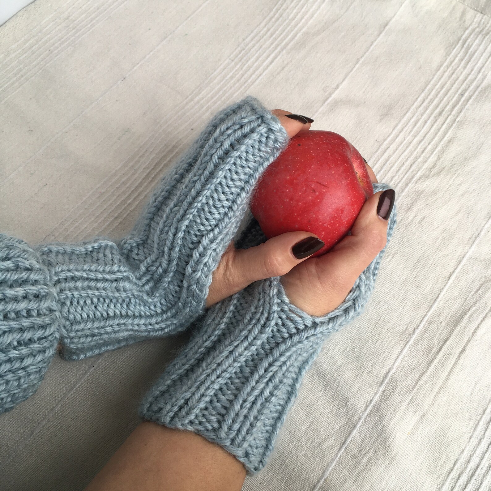 Knitting Pattern for Beginner Fingerless Mittens Knit | Etsy