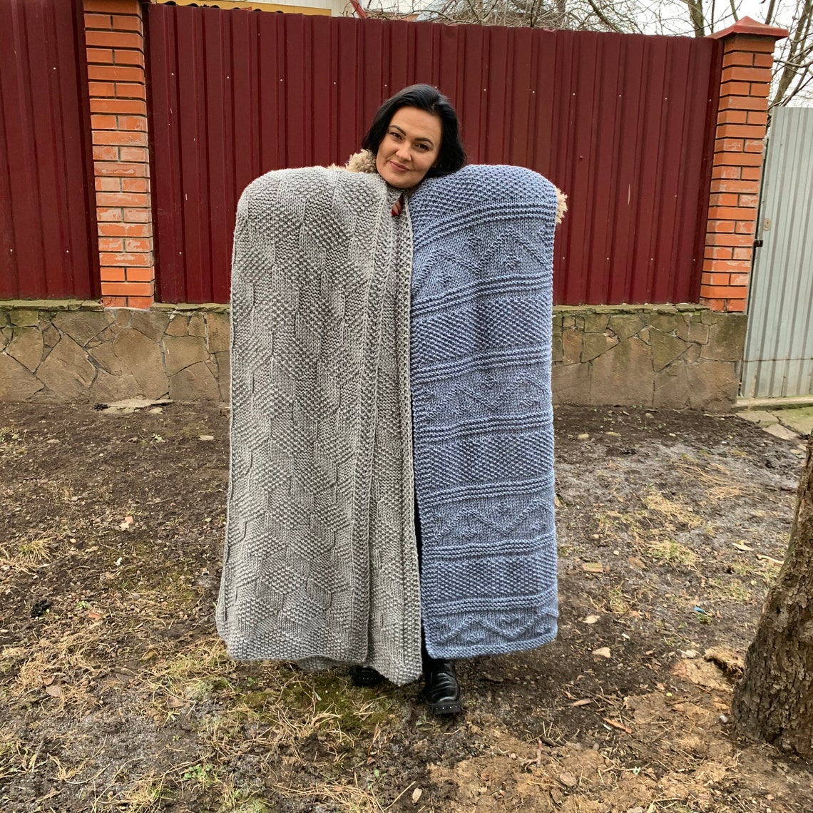 Two Scarves knit pattern . Chunky Knit Scarf Patterns . | Etsy