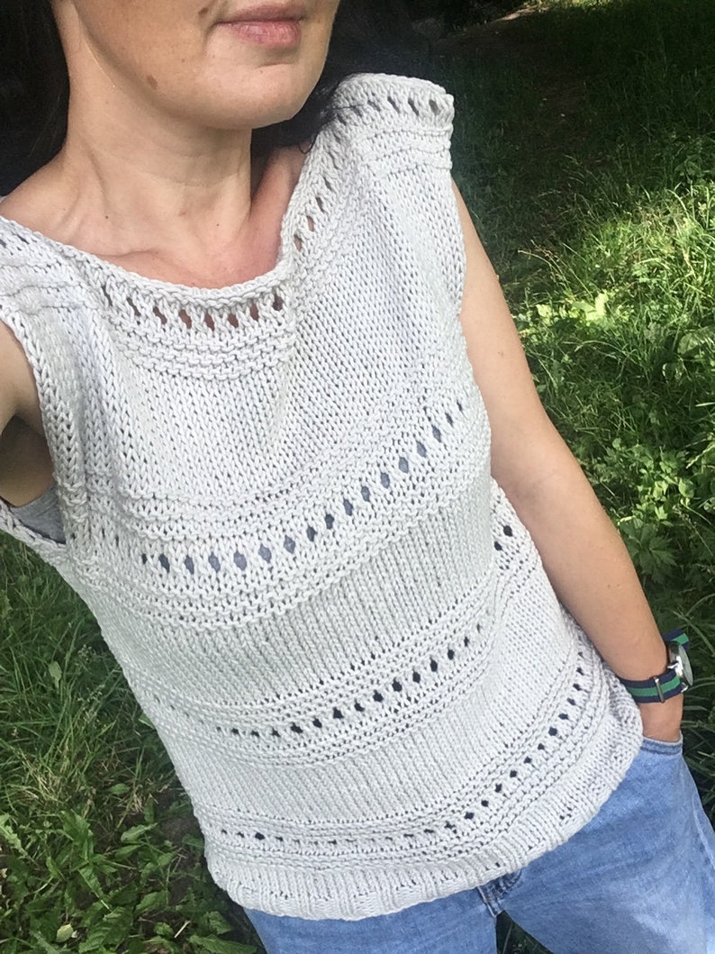 Tank Top Knitting Pattern Easy Sleeveless Knit Top Pattern - Etsy