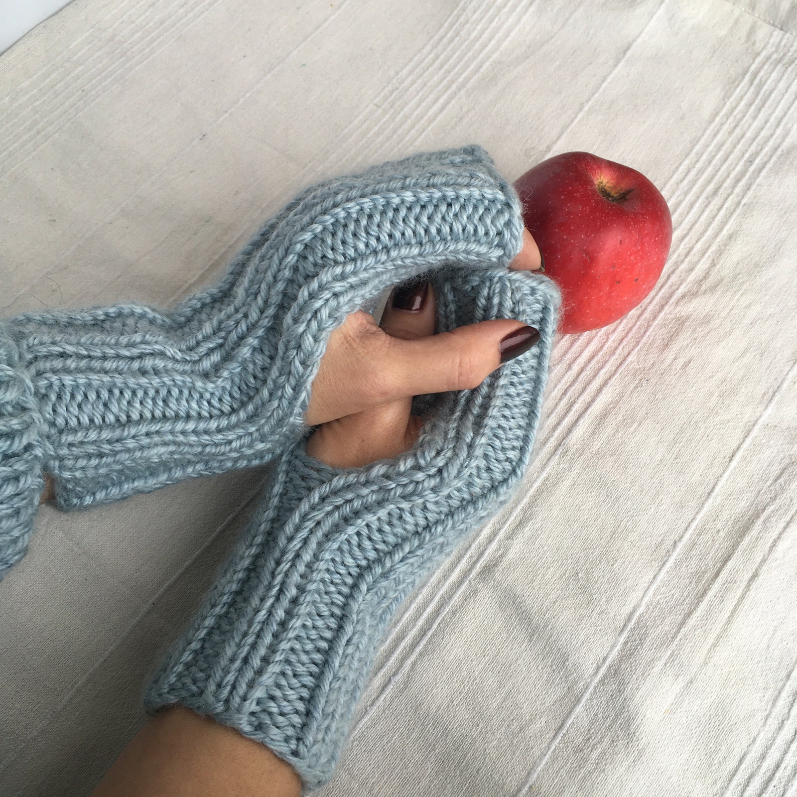 Knitting Pattern for Beginner Fingerless Mittens Knit | Etsy