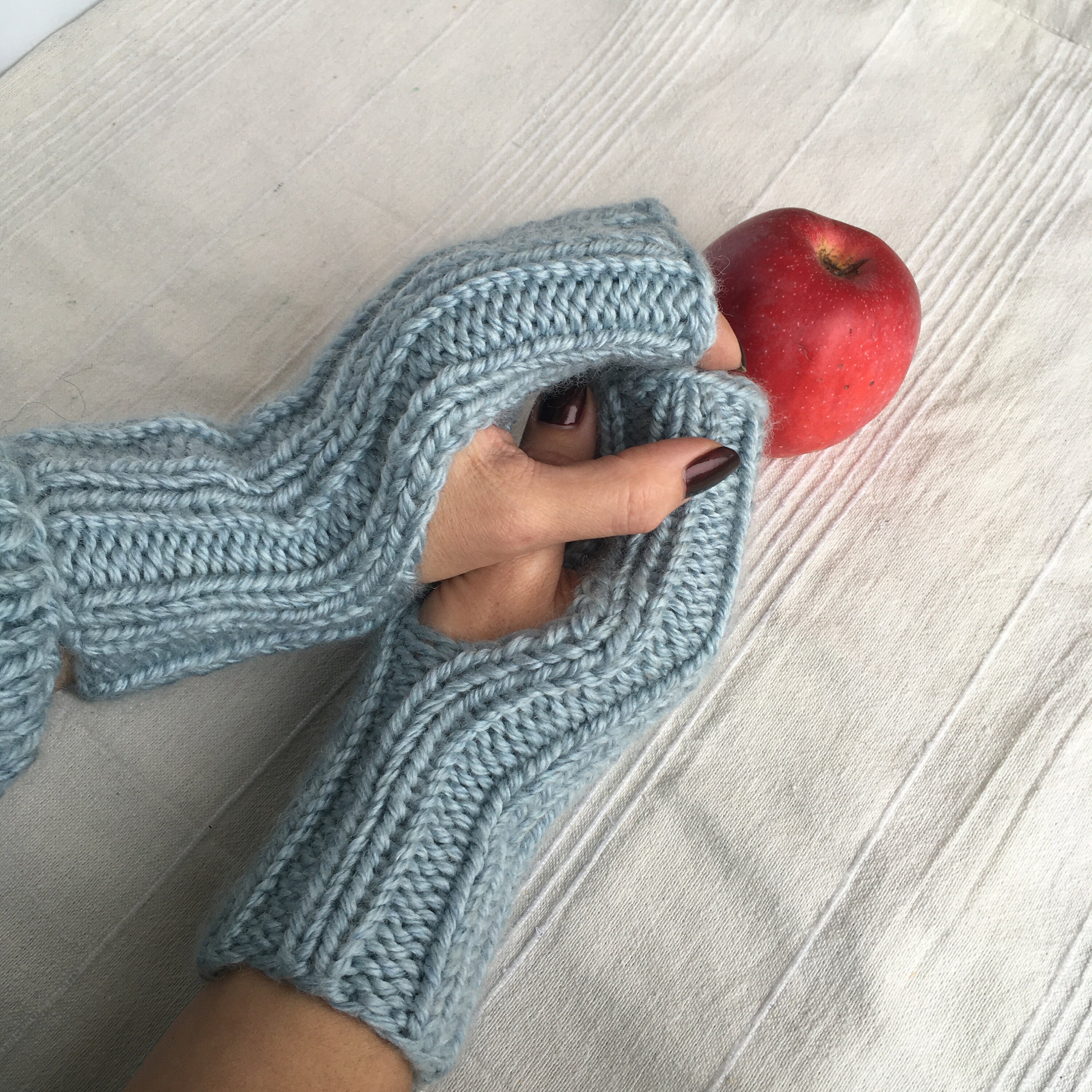 Knitting Pattern for Beginner Fingerless Mittens Knit - Etsy