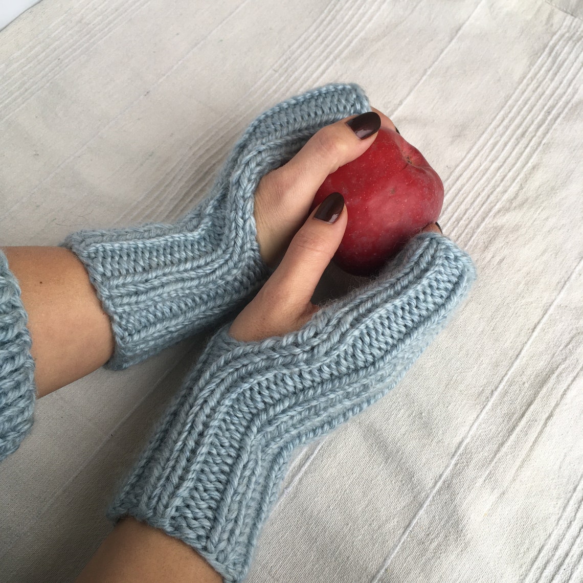 Knitting Pattern for Beginner Fingerless Mittens Knit - Etsy