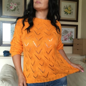Jumper Knitting Pattern , Openwork Knit Sweater Pattern , Oversized ...