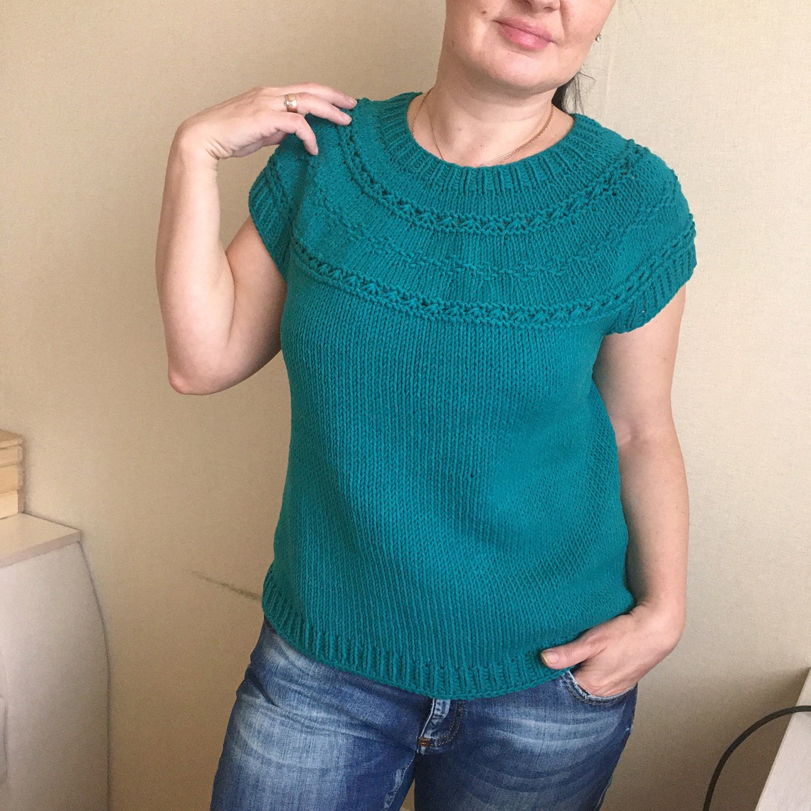 Raglan Top Knitting Pattern , Easy Top Knit Pattern for Beginner , Knit ...