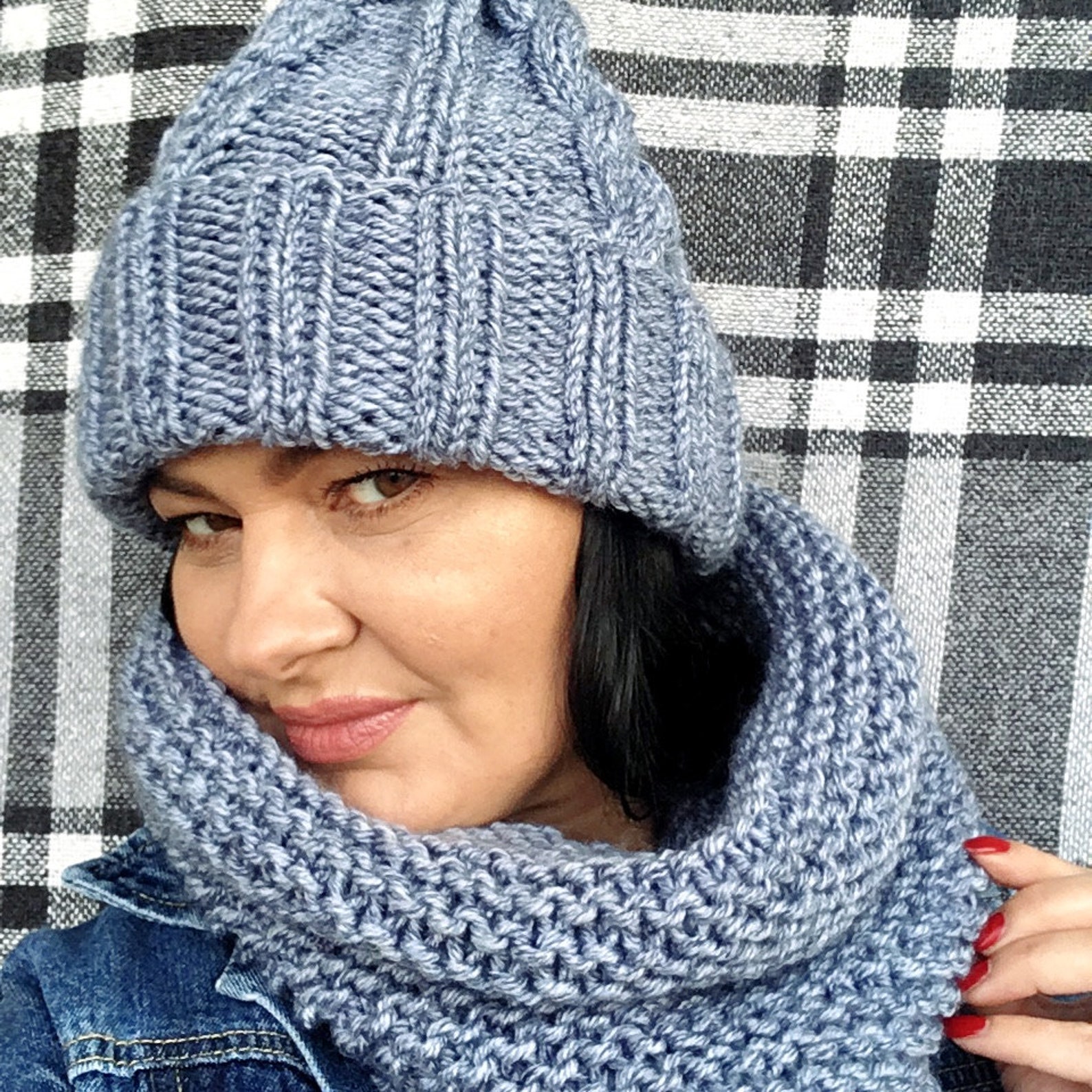 Knit Set Pattern Knit Scarf Pattern Knit Cable Hat With - Etsy