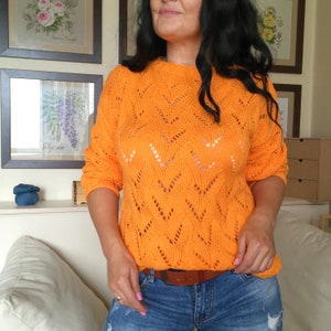 Jumper Knitting Pattern , Openwork Knit Sweater Pattern , Oversized ...