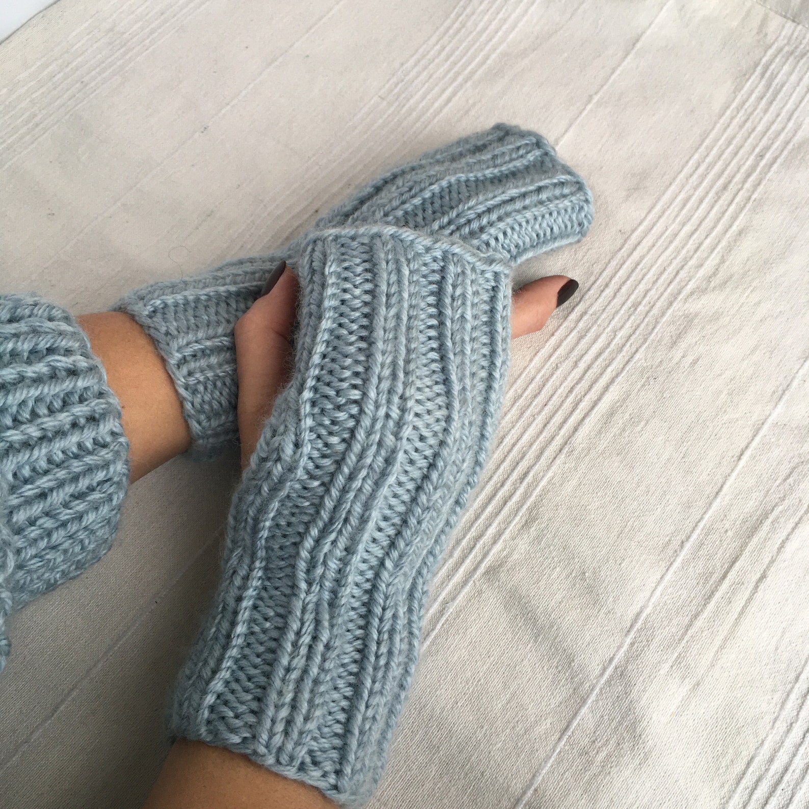Knitting Pattern for Beginner Fingerless Mittens Knit | Etsy