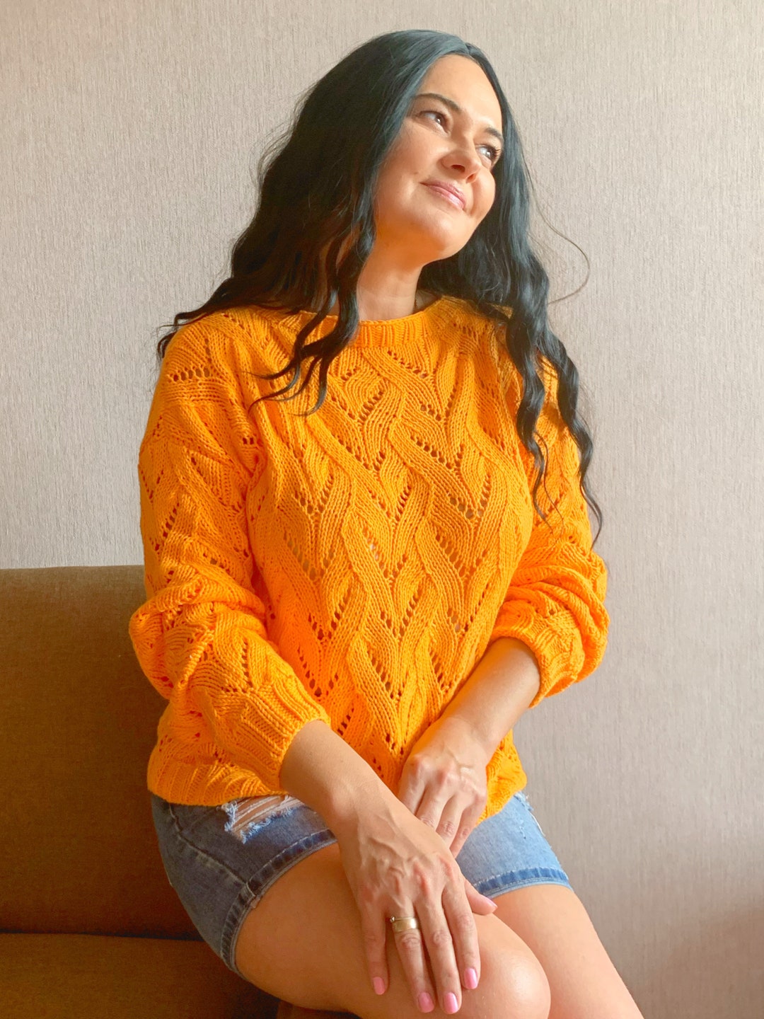 Jumper Knitting Pattern , Openwork Knit Sweater Pattern , Oversized ...