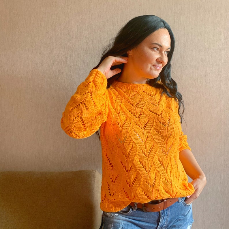 Jumper Knitting Pattern Openwork Knit Sweater Pattern | Etsy