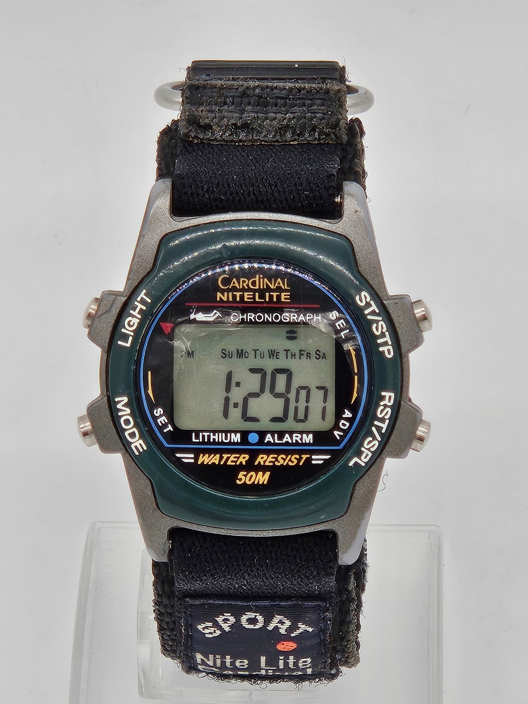 Vintage Rare Men’s Cardinal Chronograph Digital Watch Nite Lite 50M ...