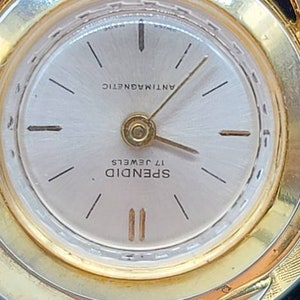 Vintage SPENDID 17 Jewels Antimagnetic Swiss Made Round Gold Tone ...