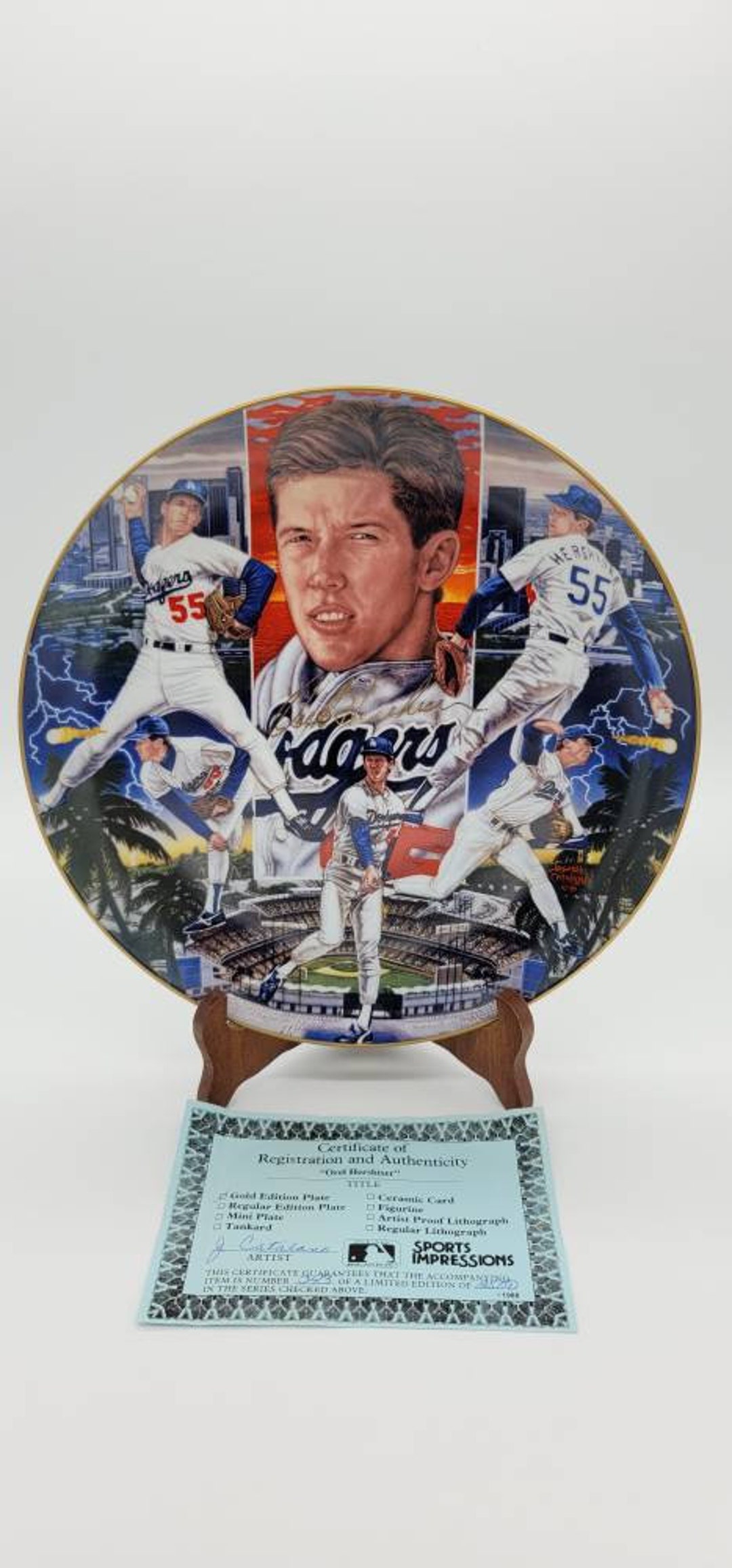 Vintage Orel Hershiser Signed Sports Impressions Gold Edition - Etsy