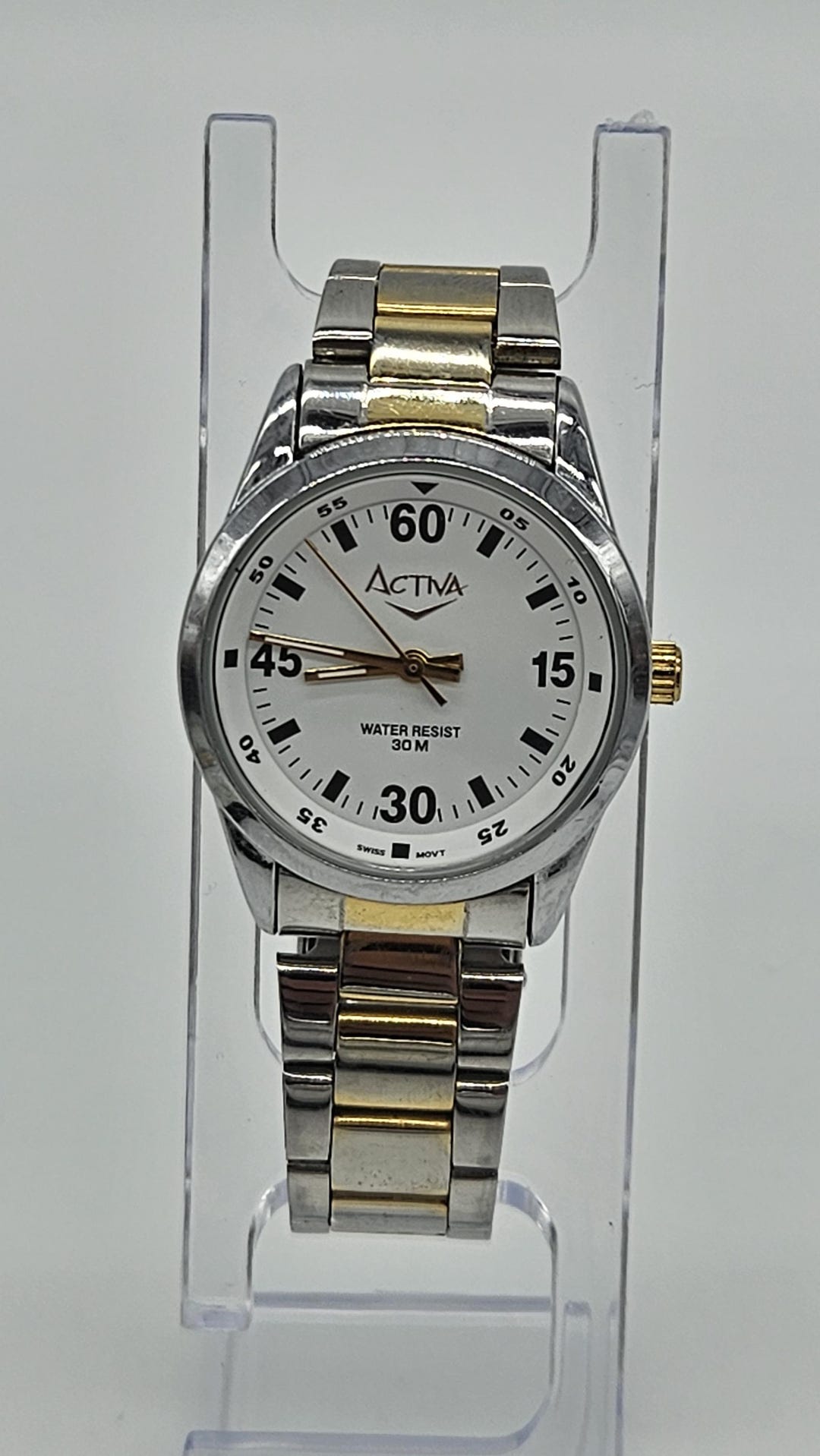 ACTIVA Swiss Quartz Watch SF271-004 Stainless Steel Gold and Silver ...