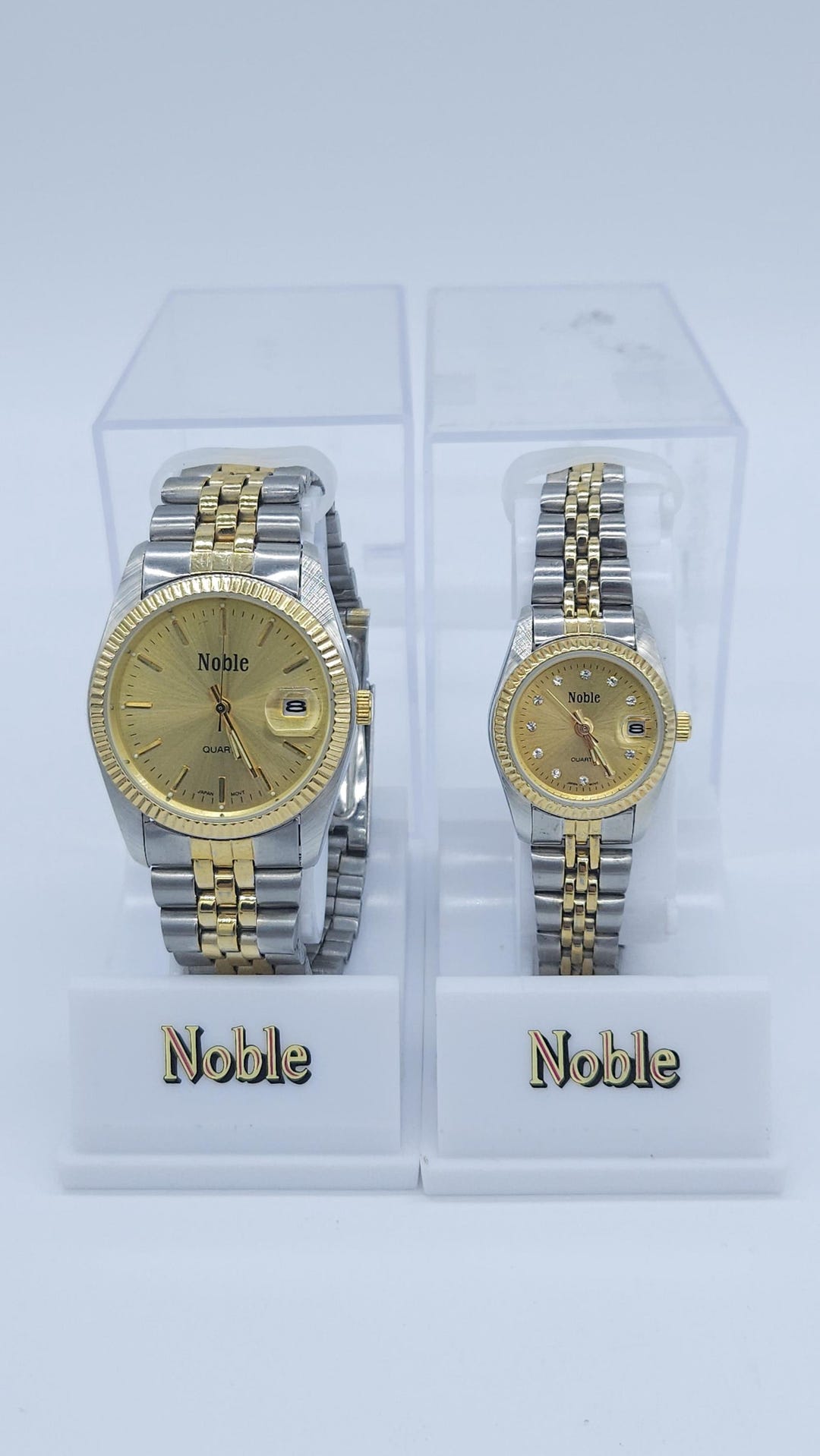 New Old Stock "his and Hers" Matching Noble Pharaoh Two-tone Watches ...