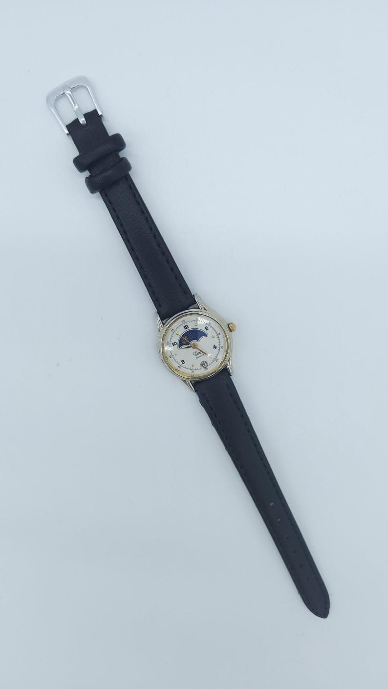 Vintage Timex Moon Phase Watch Luxury With Date Window and New Genuine ...