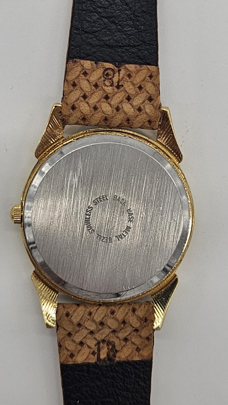 Vintage BENRUS Legacy Diamond Quartz Gold Tone Moon Phase Watch New ...
