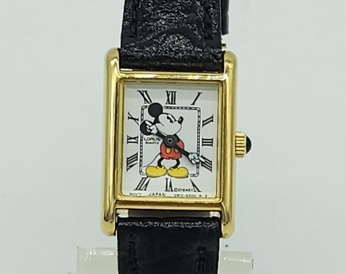 Disney Vintage Lorus by Seiko Quartz Mickey Mouse Women's Tank Watch ...